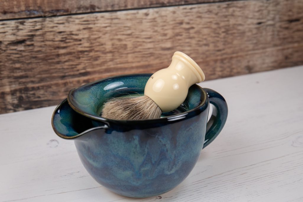 Shaving Scuttle - Midnight Blue - Thrown In Stone