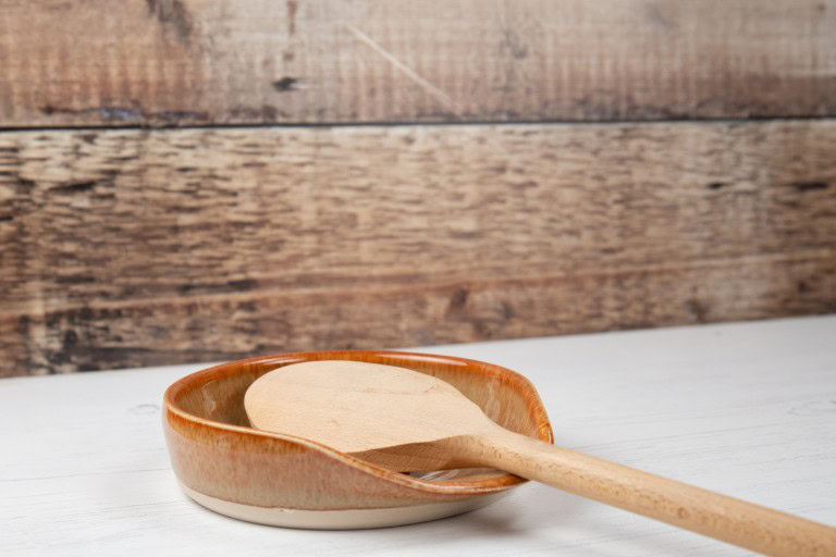 Fiery Orange Spoon Rest - Thrown In Stone