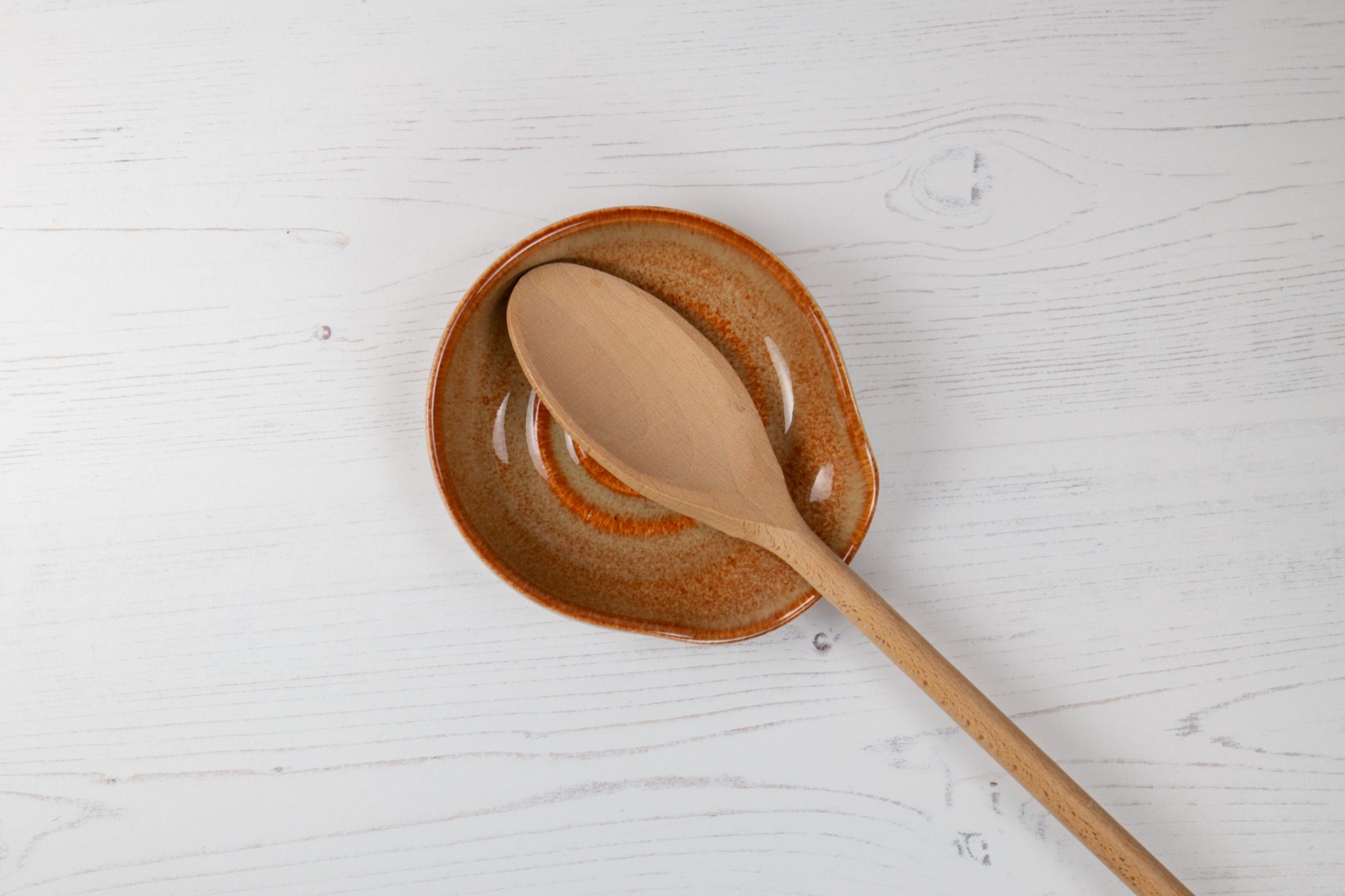 Fiery Orange Spoon Rest - Thrown In Stone